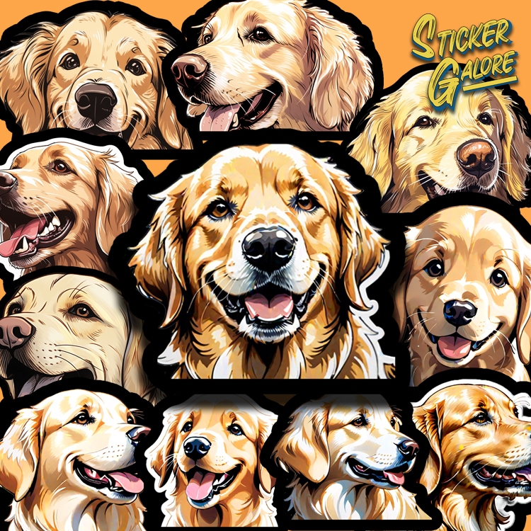 GOLDEN RETRIEVER DOG PEEKER STICKERS (WATEPROOF AND SCRATCH PROOF ...