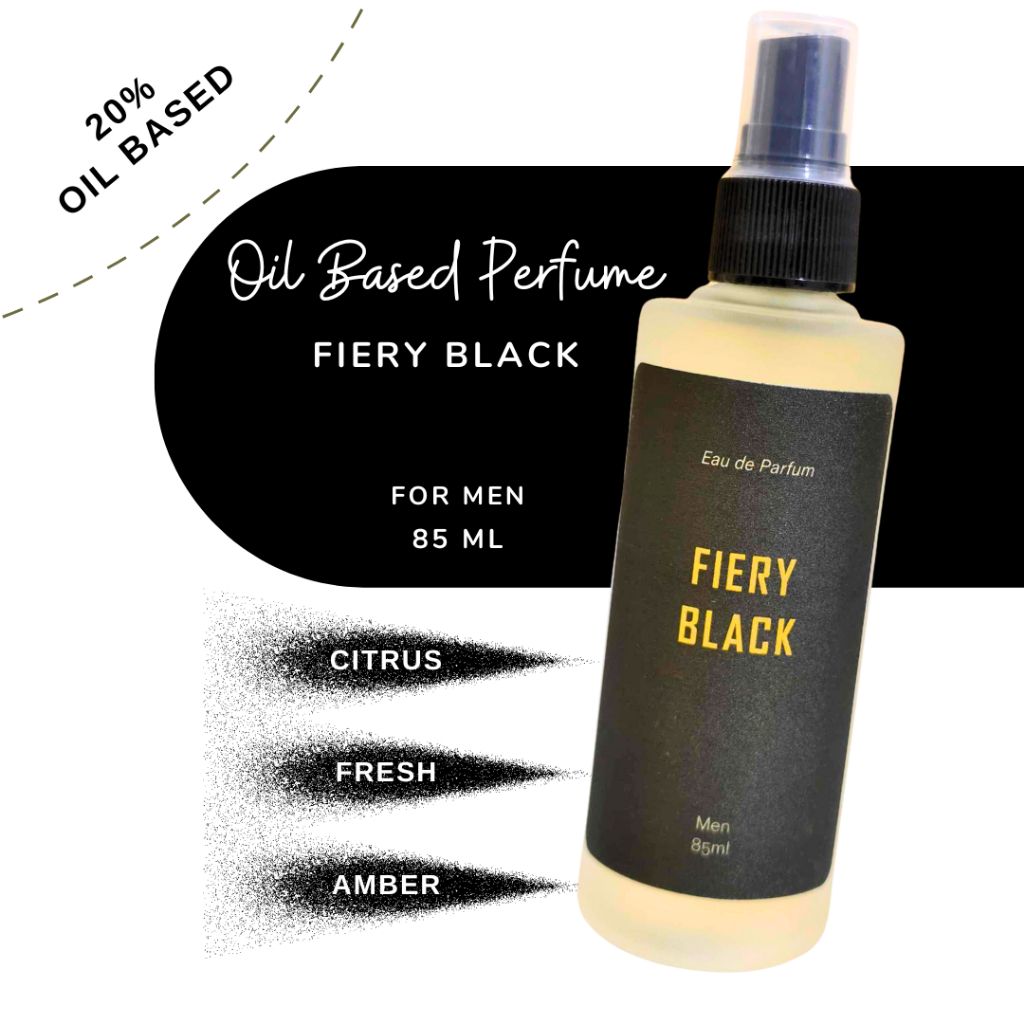 Fiery Black Oil Based Perfume for Men 85 ml Travel Size Spray Bottle ...