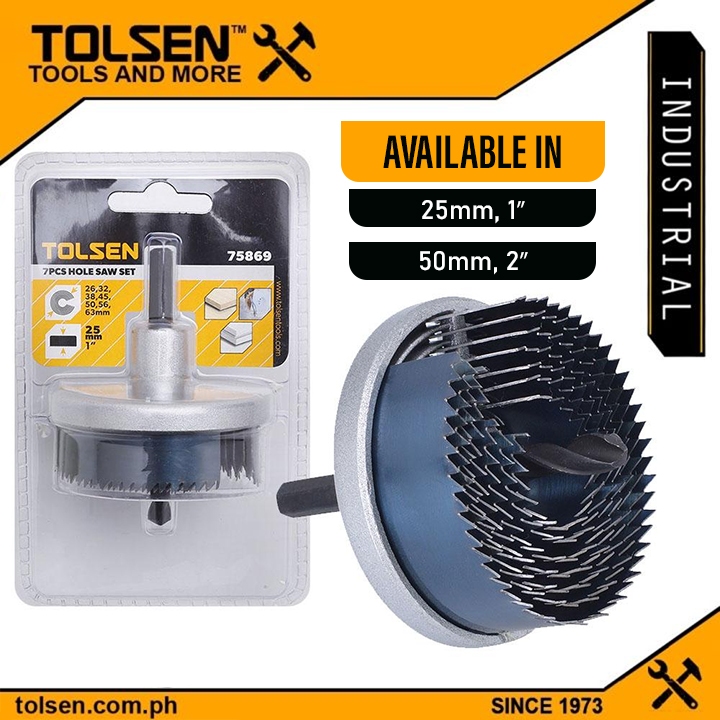 Tolsen Heavy Duty 7pcs Hole Saw Set ONLINE EXCLUSIVE 25mm 1 75869 Shopee Philippines
