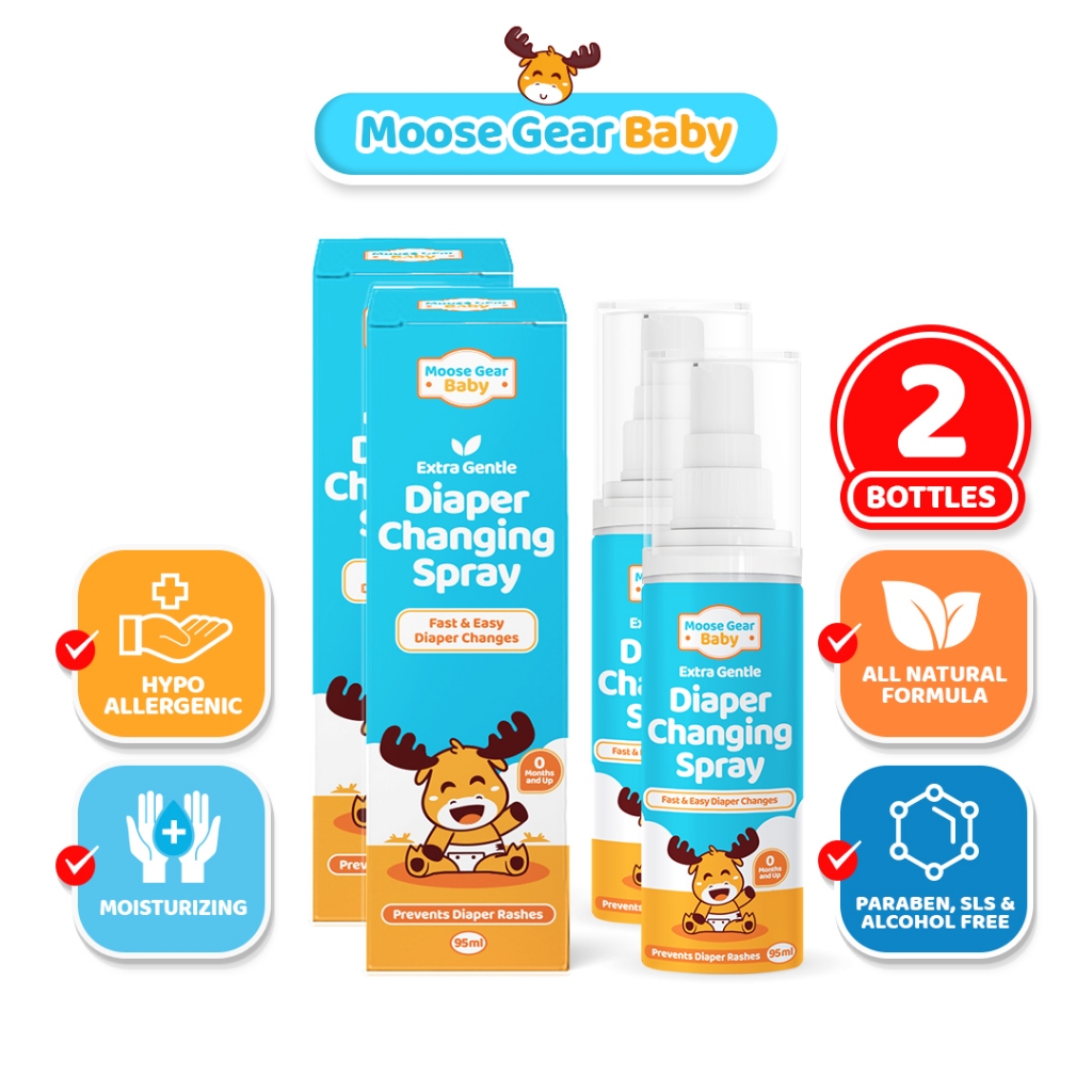Moose Gear Baby Diaper Changing Spray 95ml 2SETS Extra Gentle Natural ...