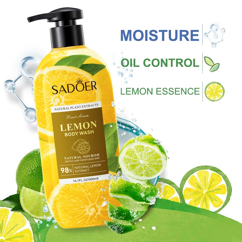 Body Wash whitening exfoliating deep cleansing lasting lemon fragrance shower gel 400ml | Shopee ...