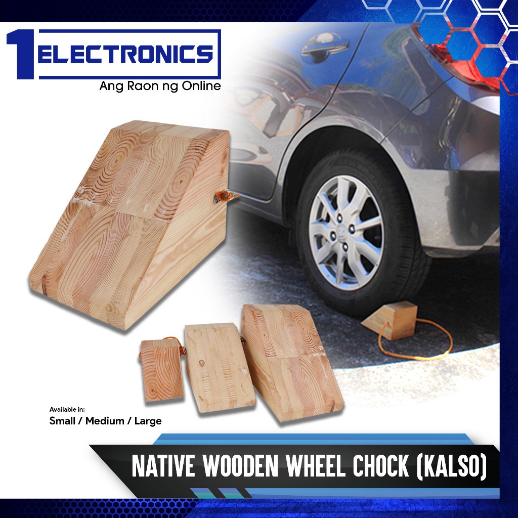 1Electronics 1pc WOODEN WHEEL CHOCK (4inx4in), (6inx6in), (8inx8in ...