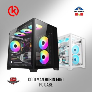 Keytech Robin Mini MATX Dual Chamber PC Case Tempered Glass Chassis ...