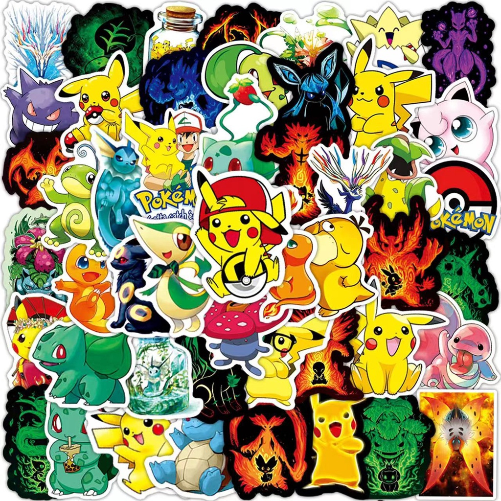 xs534-50 pcs Pokémon Pikachu Graffiti Waterproof Sticker | Shopee ...