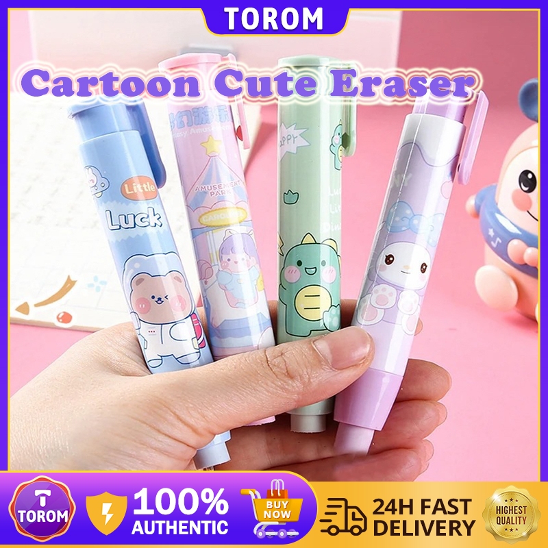 Cute Eraser Creative Pushable Press Eraser Kid Pen Type Eraser for ...
