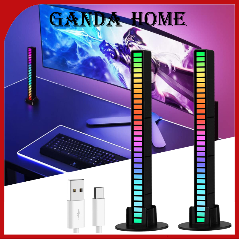 GandaHome Sound Control RGB Led Light Bar for PC Music Rhythm Pickup ...