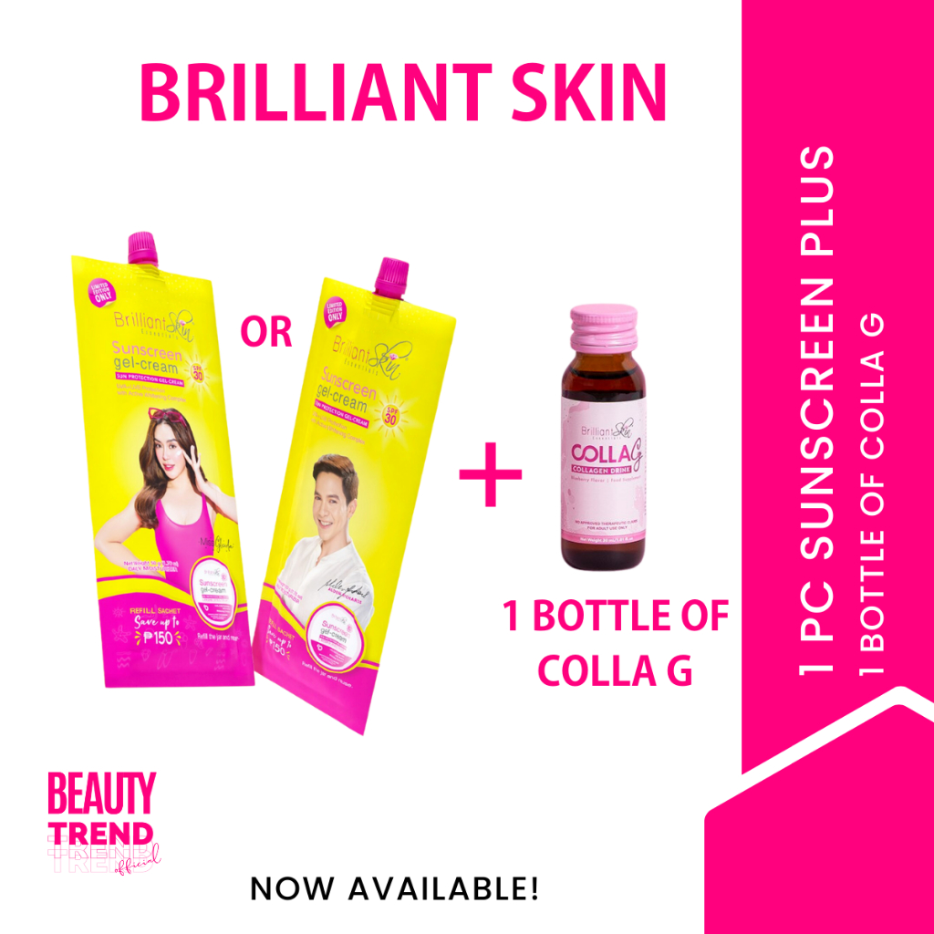 Brilliant Skin Sunscreen Gel Cream 50G plus 1 Bottle of Colla G | Limited Offer Only | Shopee ...
