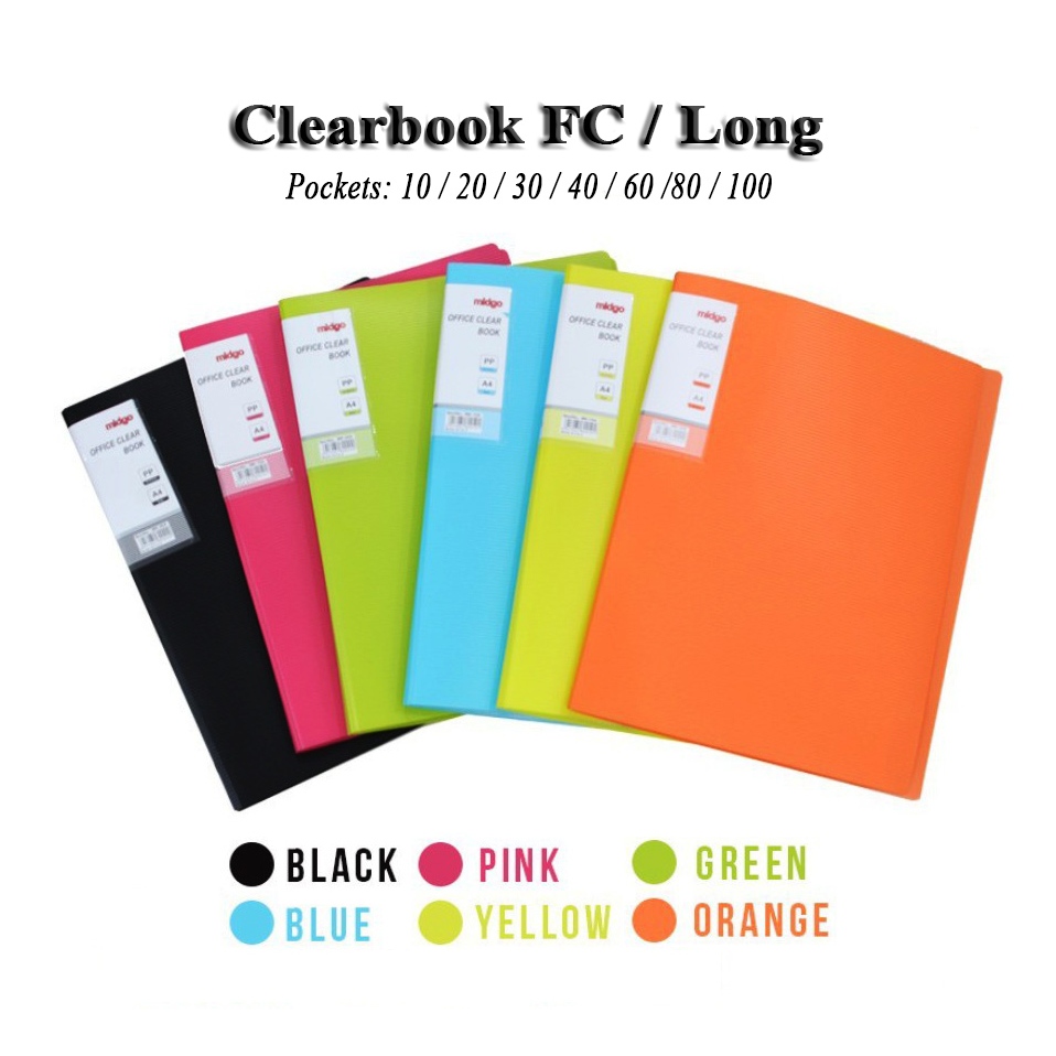 Midgo Non refillable Pocket clearbook / display book Long size | Shopee Philippines