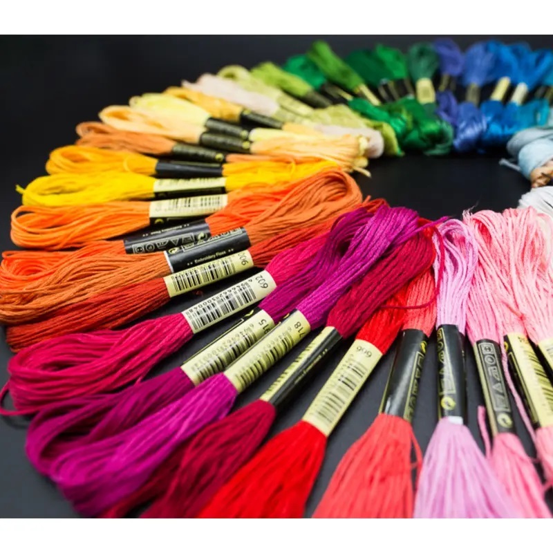 Polyester Embroidery Threads Colorful Cross-stitch Floss Embroidery ...