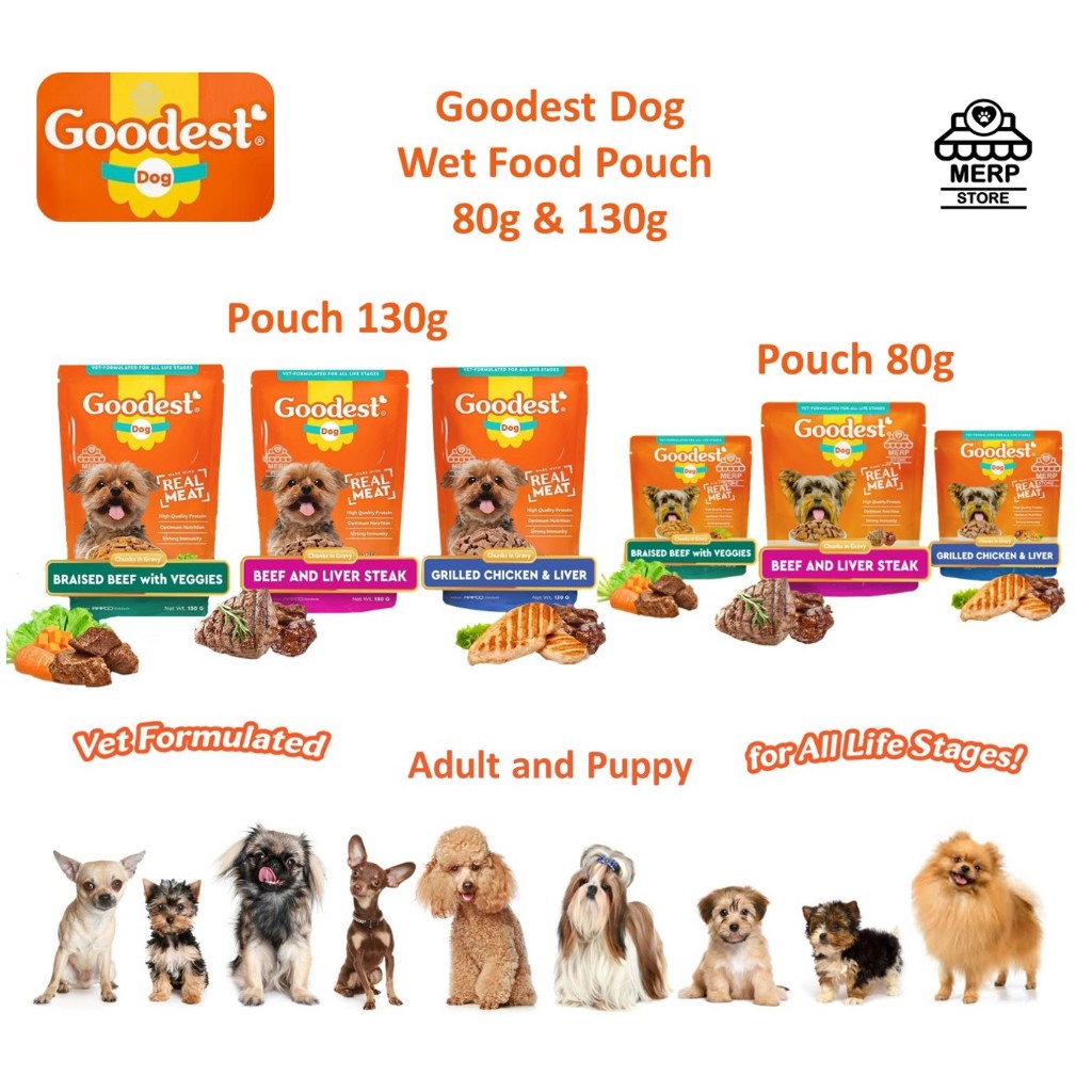 Goodest Dog Wet Dog Food Pouch 130g and 80g | Shopee Philippines