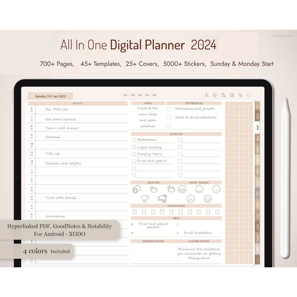 Digital Planner, Undated Digital Planner for iPad & Android, GoodNotes ...