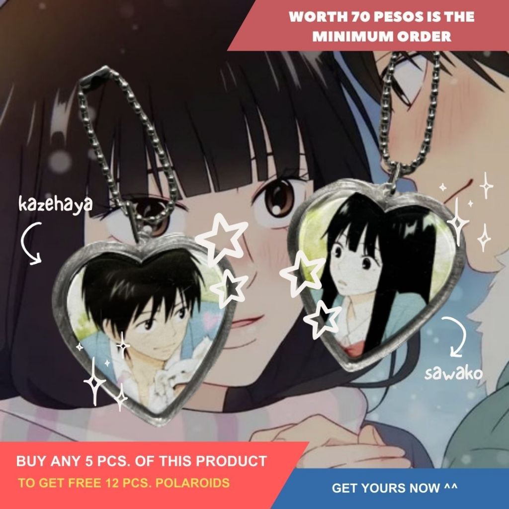 Kimi ni Todoke Kazehaya and Sawako Matching Heart Anime Keychain ...