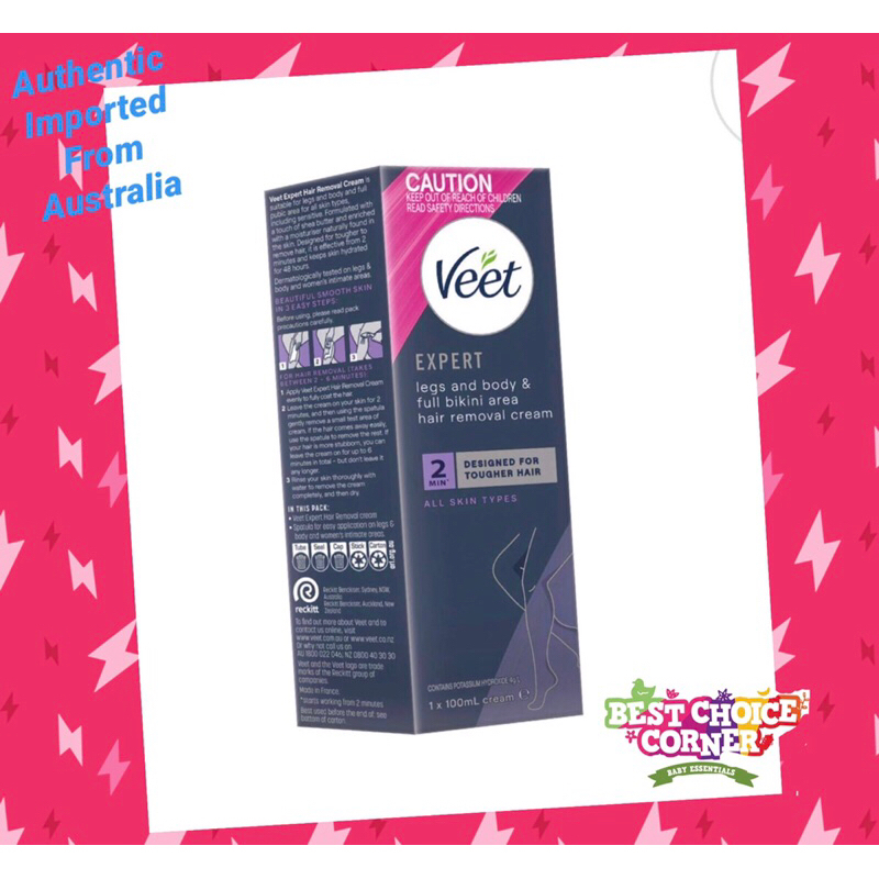 Veet Expert Depilatories Legs & Body Hair Removal Cream | 100mL ...