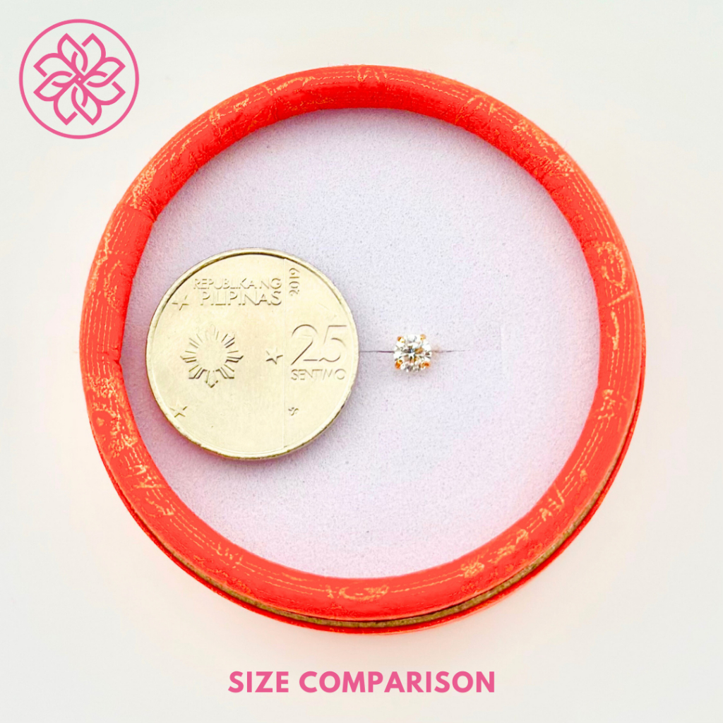 COD PAWNABLE 18K SAUDI GOLD Russian Diamond Stud Screw Earrings (De ...