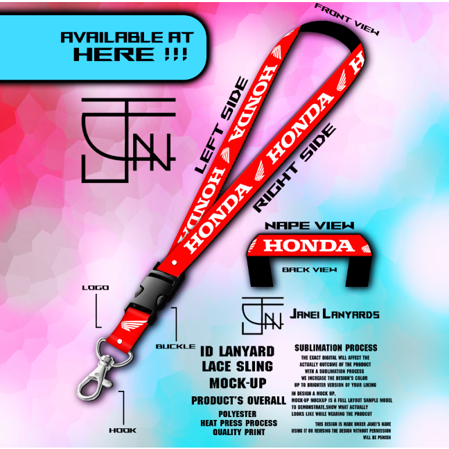 honda | ID Lace Lanyard with Customized Design | Shopee Philippines