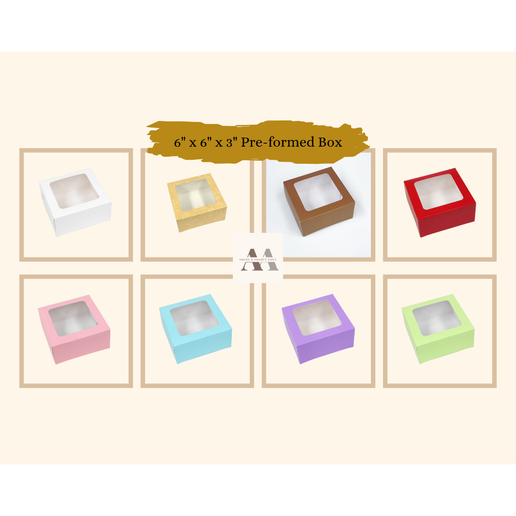 20 pcs - 6 x 6 x 3 - Box for 4 cupcakes, ensaimadas, cookies and other ...