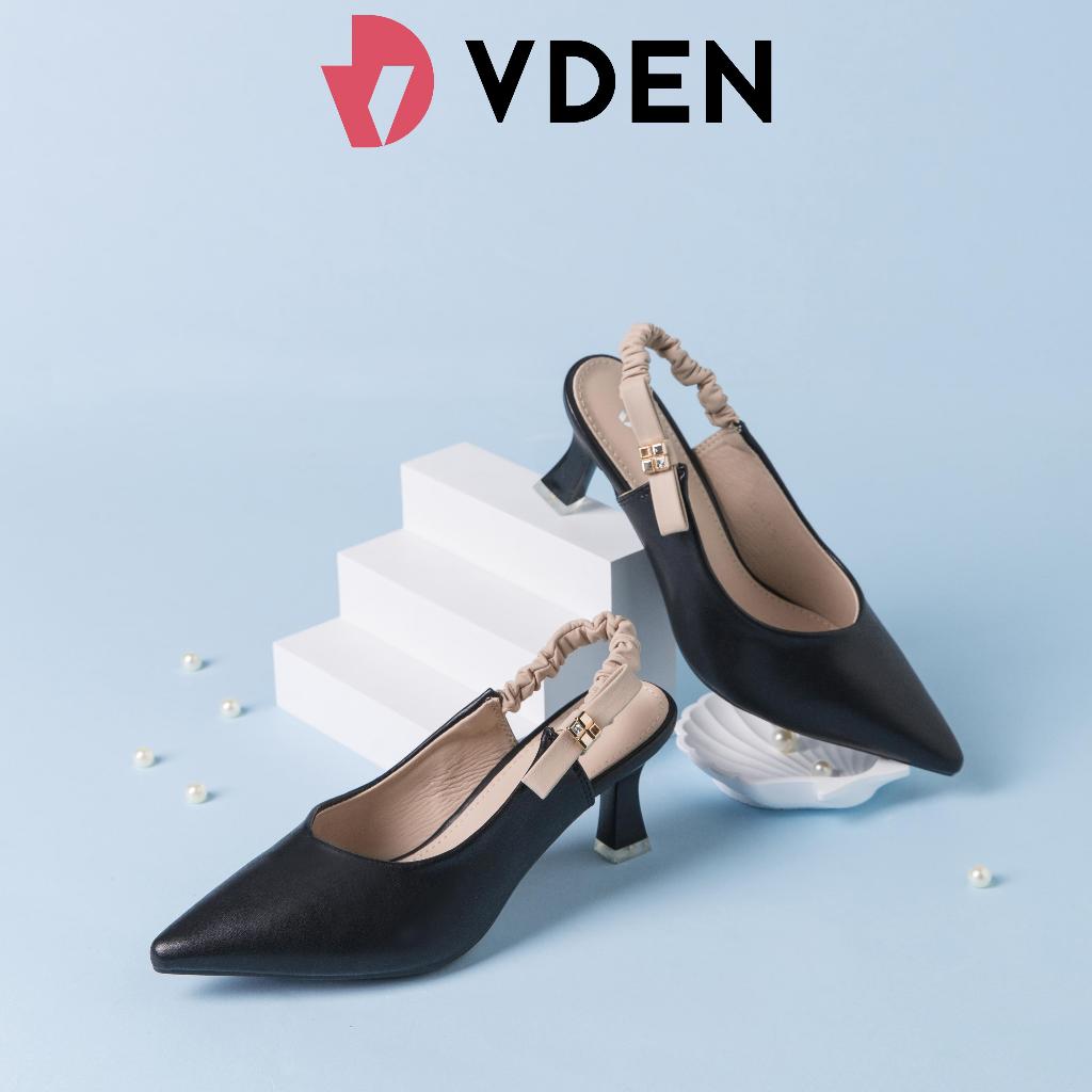 VDEN Pointed Stilleto Mid Heel 003-3 Simple Solid Color Pointed Toe Low ...