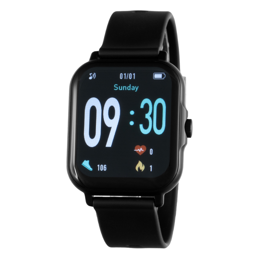 UniSilver TIME Womens / Unisex Zeta Black Smart Watch Digital Rubber ...