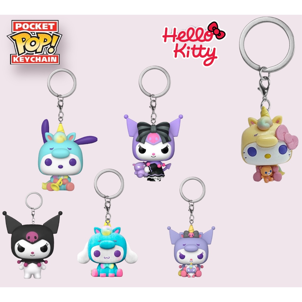 HELLO KITTY POCKET POP KEYCHAINS (Hello Kitty, Kuromi, Baku, Cinnamo ...