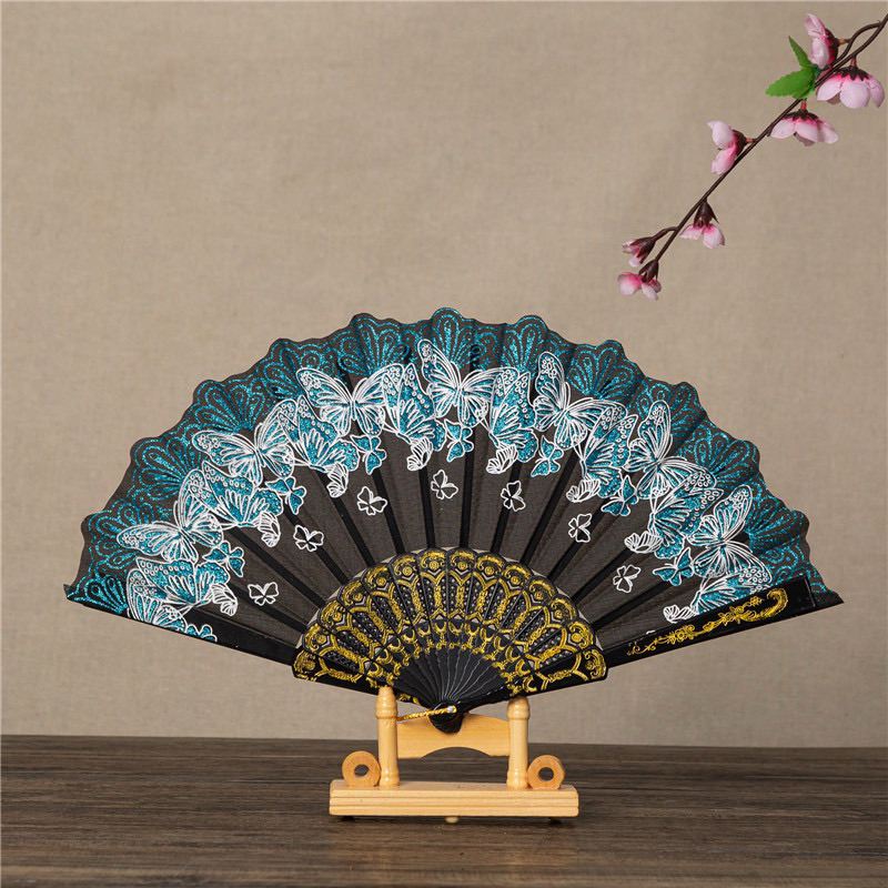 Butterfly Bronzing Powder Fan Wing Chun Fan Ladies Fan Folding Fan ...