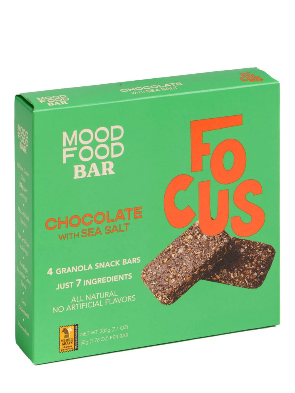 MOOD FOOD BAR FOCUS Chocolate with Sea Salt (4 granola snack bars ...