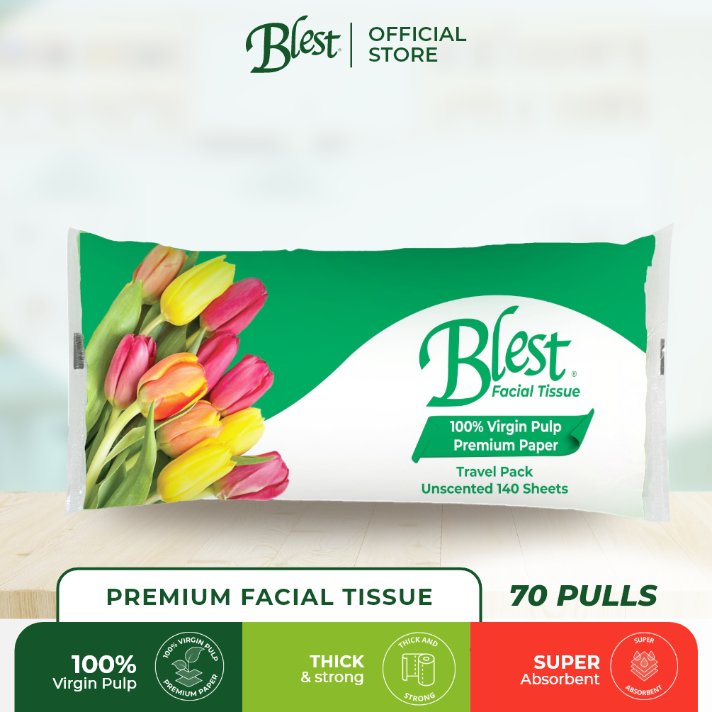 Blest Facial Tissue Travel Pack 2 Ply 70 Pulls | Shopee Philippines