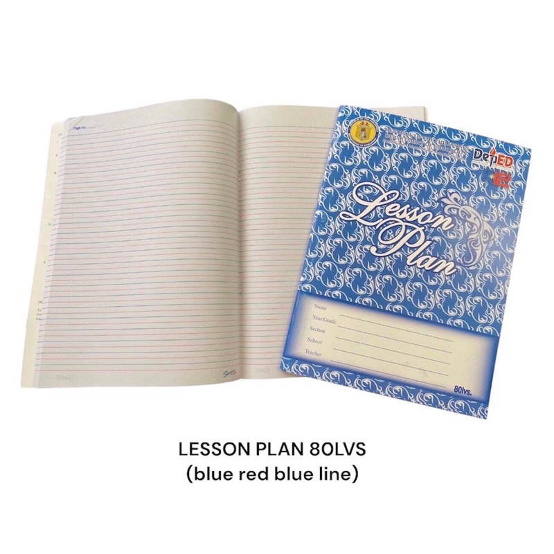 LESSON PLAN BOOK 210 x280mm 80 leaves Blue Red Blue Line Provincial ...