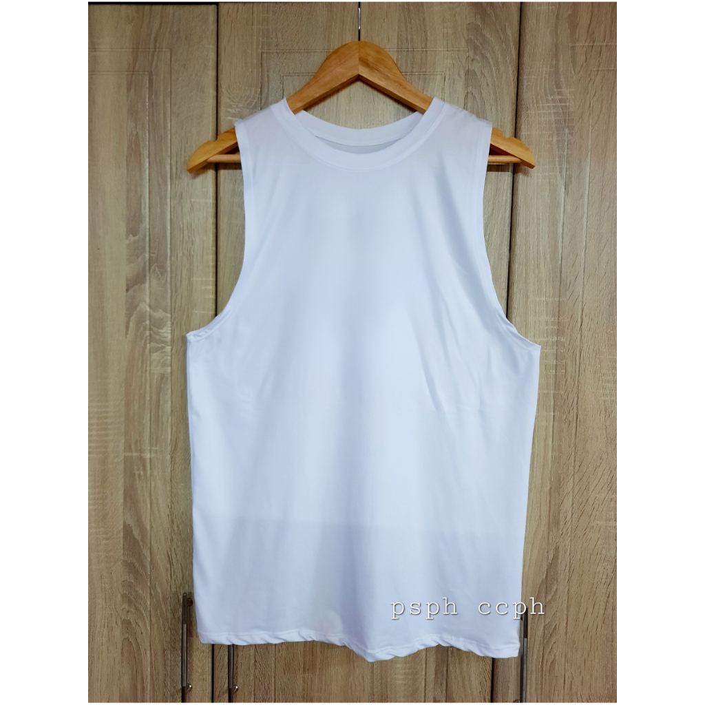 WHITE SANDO FOR MEN/ Muscle Tee/ Tank Top/ Cotton Spandex Fabric Best ...