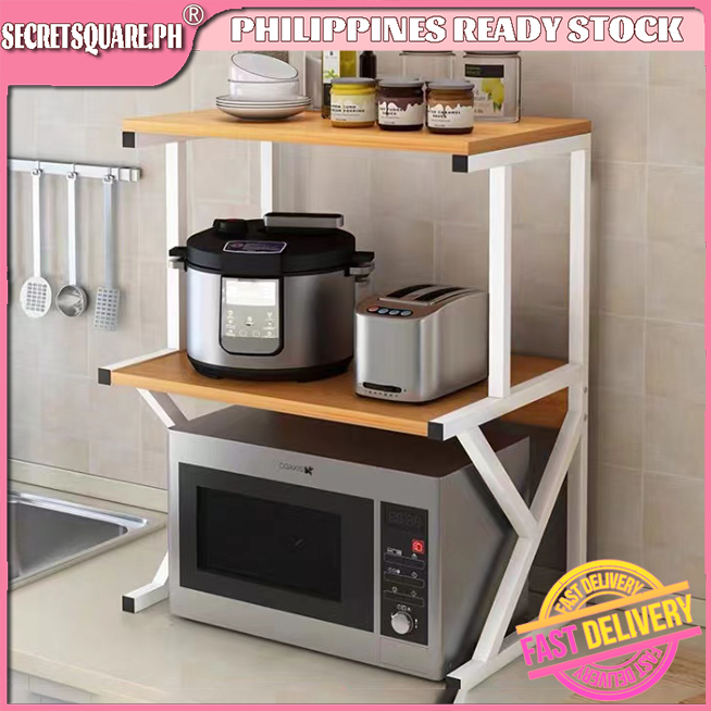 COD Kitchen Racks Microwave Rack Oven Storage Organizer Wooden Multi ...