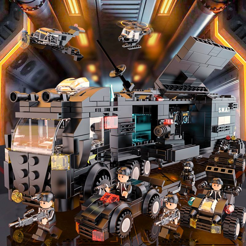 Toys For Kids Building Blocks 8 IN 3 Truck Hawk SWAT Team Police ...