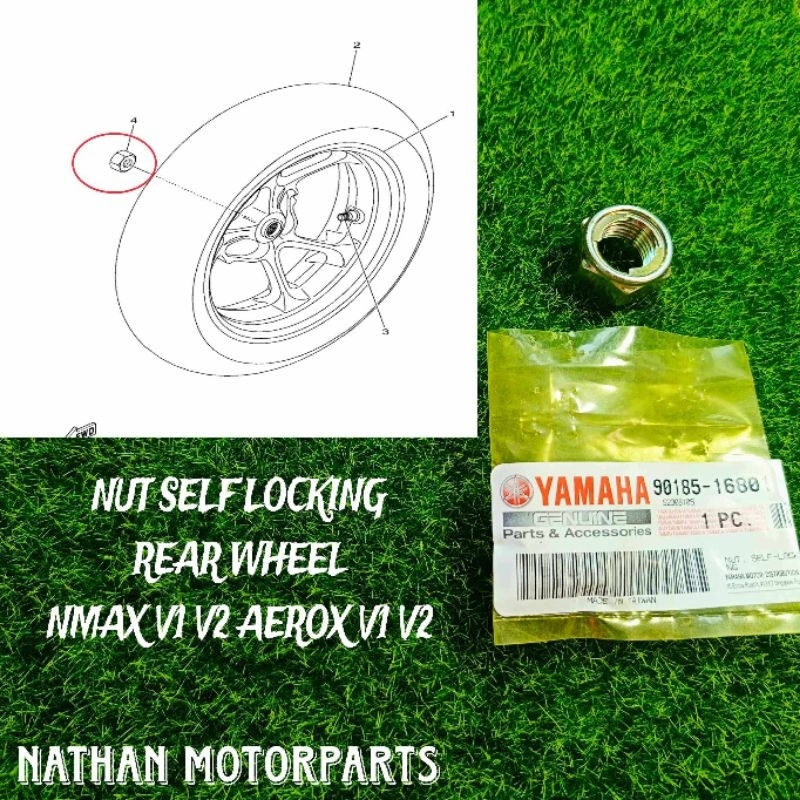 SELF LOCK NUT REAR WHEEL ( NMAX V1,V2/ AEROX V1, V2) | Shopee Philippines