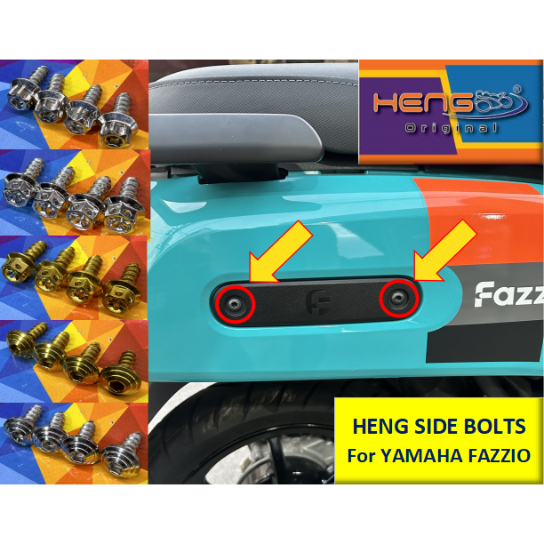 HENG Original Yamaha Fazzio side fairings bolts (sold as set)(4 pcs ...