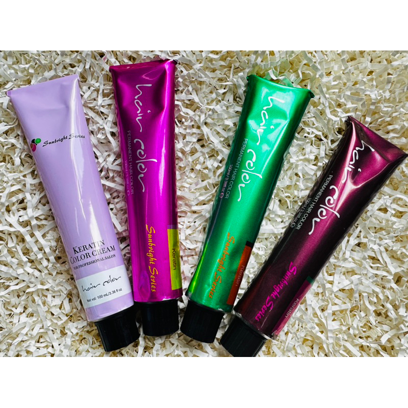 Sunbright Series Permanent Keratin Hair Color Cream 100ml | Shopee ...