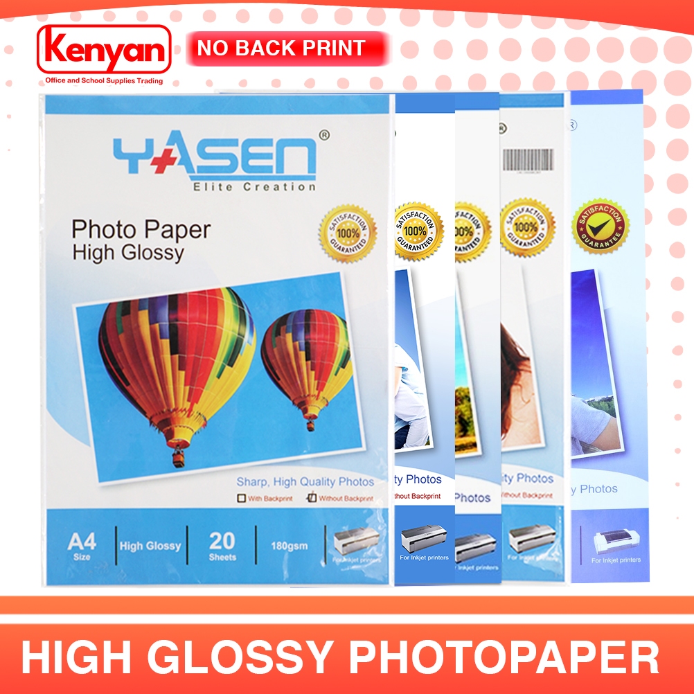 Glossy Photopaper with NO back print 230gsm 210gsm 180gsm 135gsm 115gsm ...