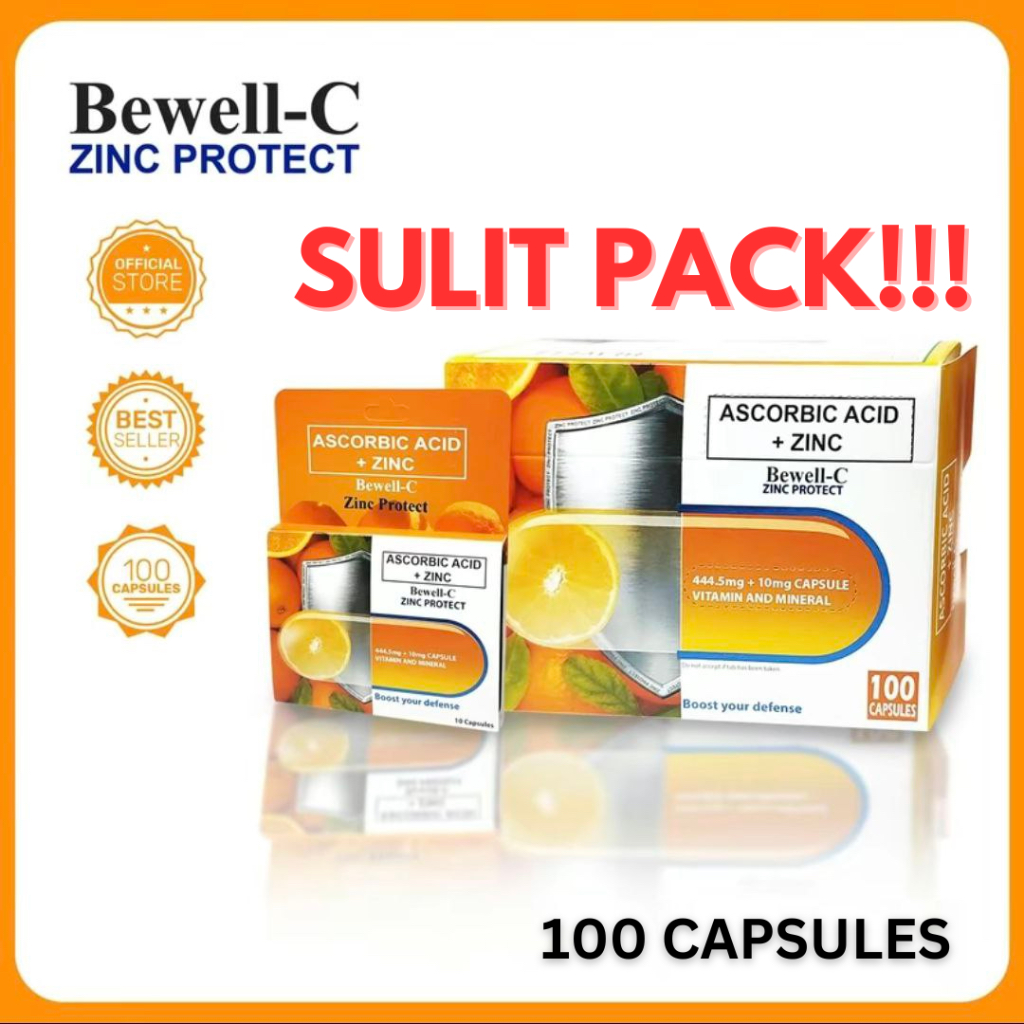 Bewell C Zinc Protect Non-Acidic Vitamin C with Zinc 500mg capsule , 100 Capsule per Box ...