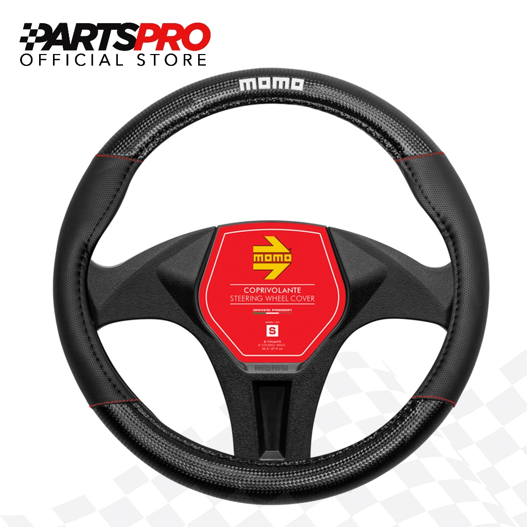 MOMO Steering Wheel Cover Carbon Black/Red M | Shopee Philippines