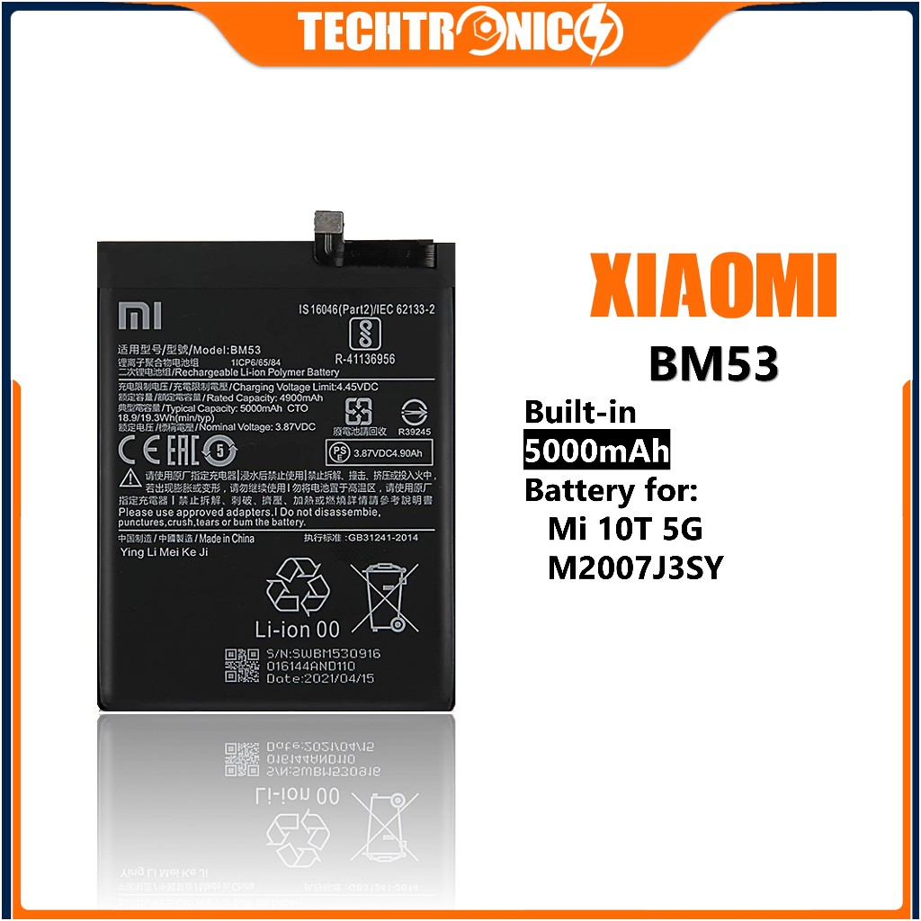 Battery BM53 Xiaomi Mi 10T 5G M2007J3SY 5000mAh | Shopee Philippines