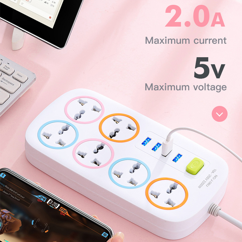 Extension Cord with USB Port Power Strip High-power Multi-switch Socket ...