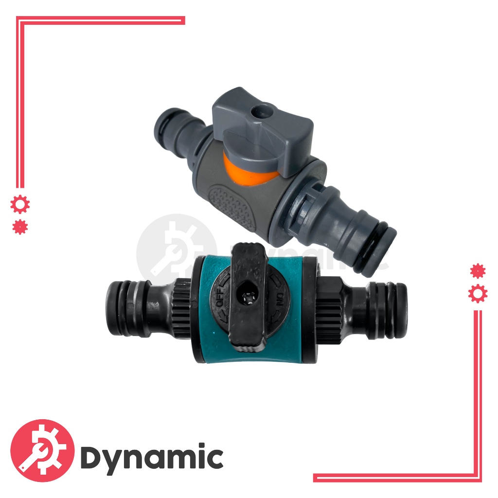 PVC Quick Release Garden Hose Connector Adapter with Shut Off Valve ...