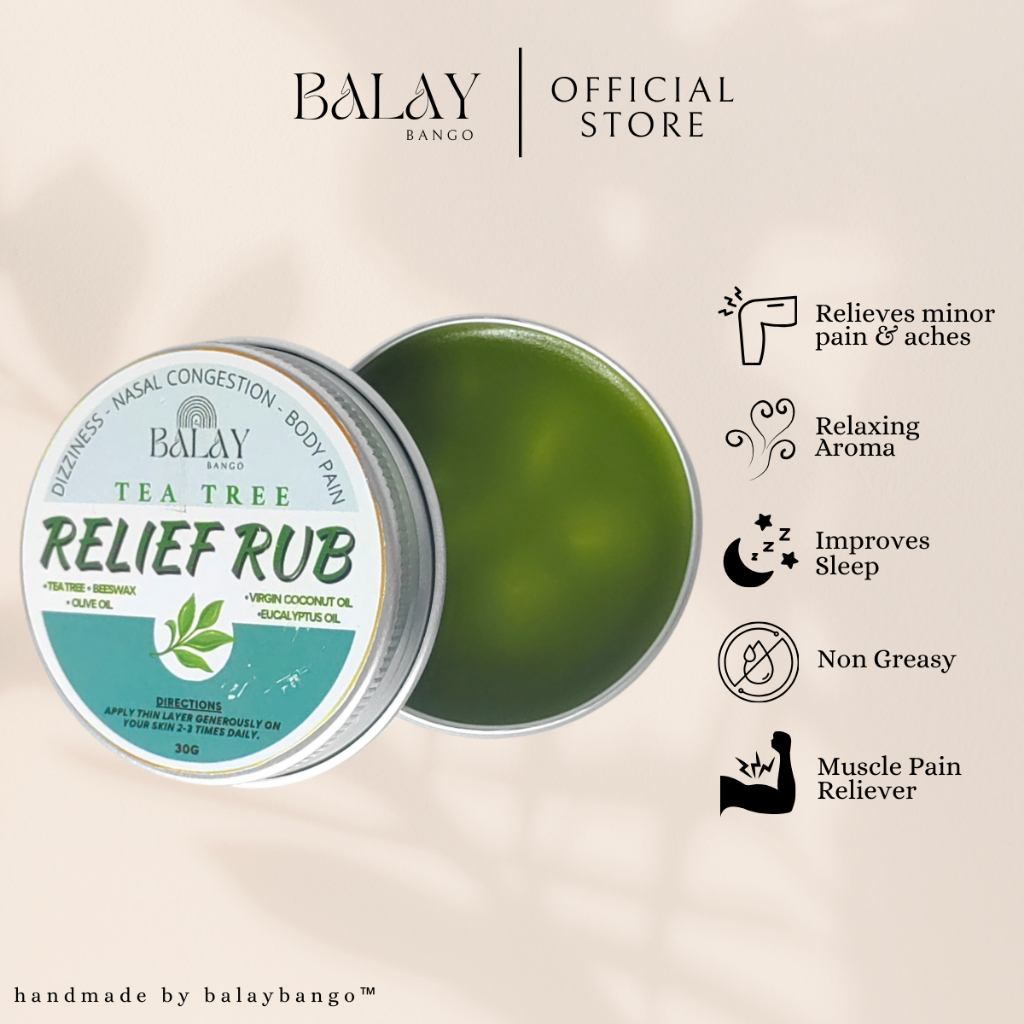 Tea Tree Pain Relief Rub Spa Essentials Massage Back Body Balm Ointment ...