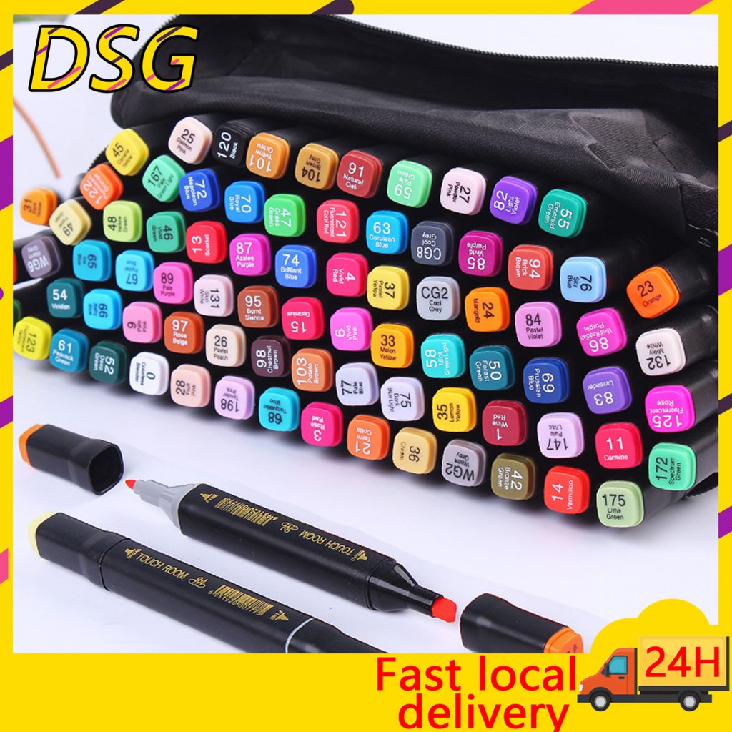 80PCS Marker Pen Color Set Highlighter Set Large Capacity Alcohol ...