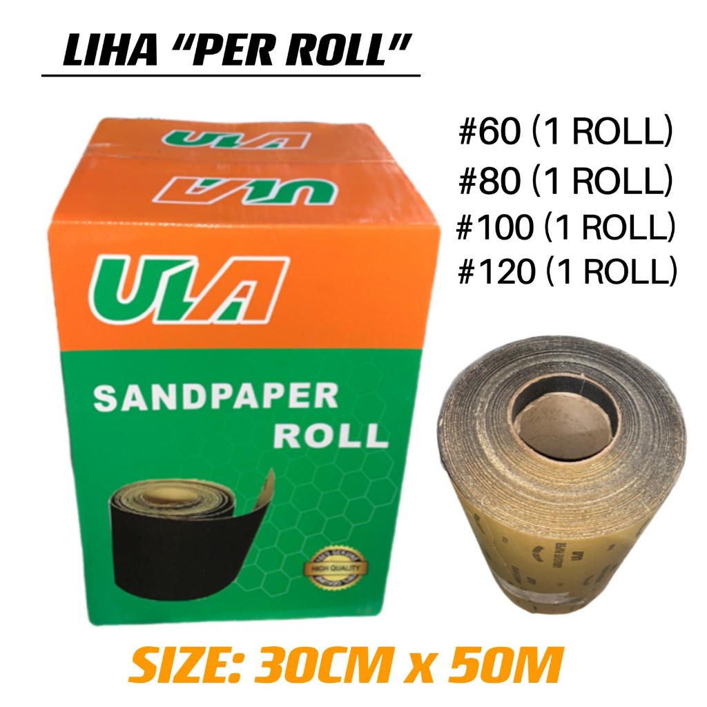 ULA Sand Paper #60, #80, #100, #120 Liha (PER 1 ROLL)+ | Shopee Philippines
