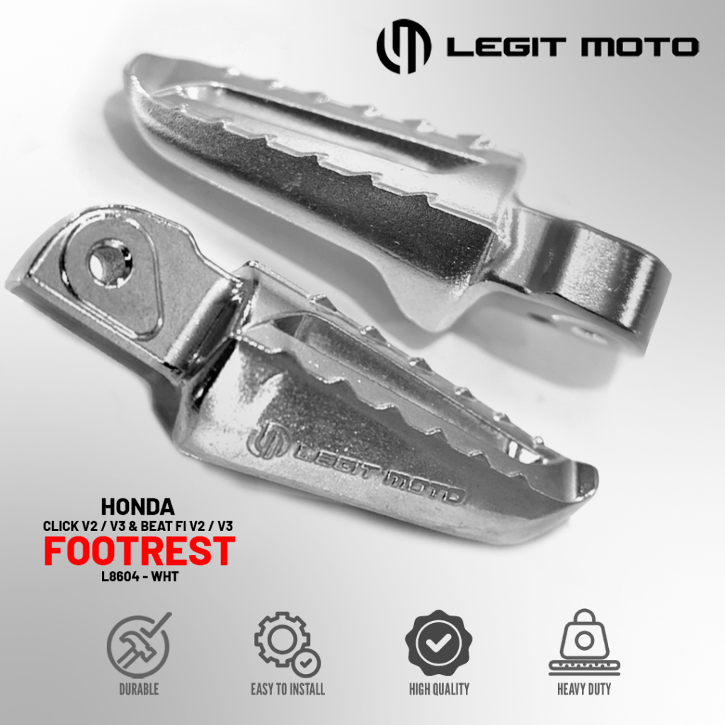 LEGITMOTO HONDA CLICK V2 V3 / BEAT FI V2 V3 FOOTREST ALLOY L8604 - WHT ...