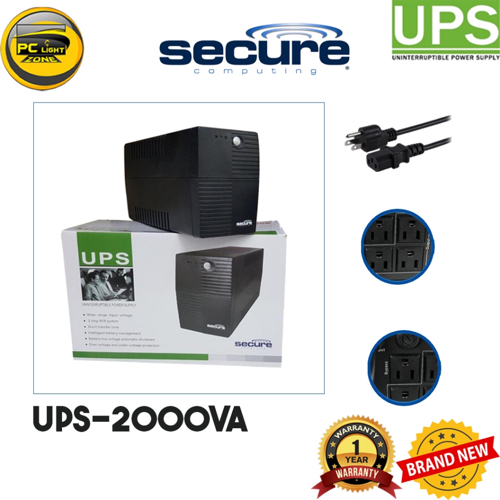 Secure UPS-2000va Uninterruptible Ups Black | Shopee Philippines Secure UPS-2000va Uninterruptible Ups Black | Shopee Philippines