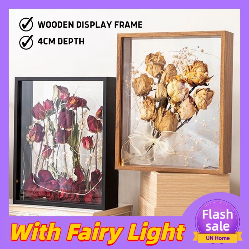 Flower Frame Transparent Glass 4cm Deepth Transparent Shadow Box for ...