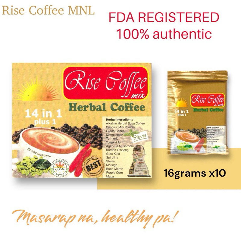 Rise Coffee Mix 14 in 1 plus 1 HERBAL COFFEE | Shopee Philippines