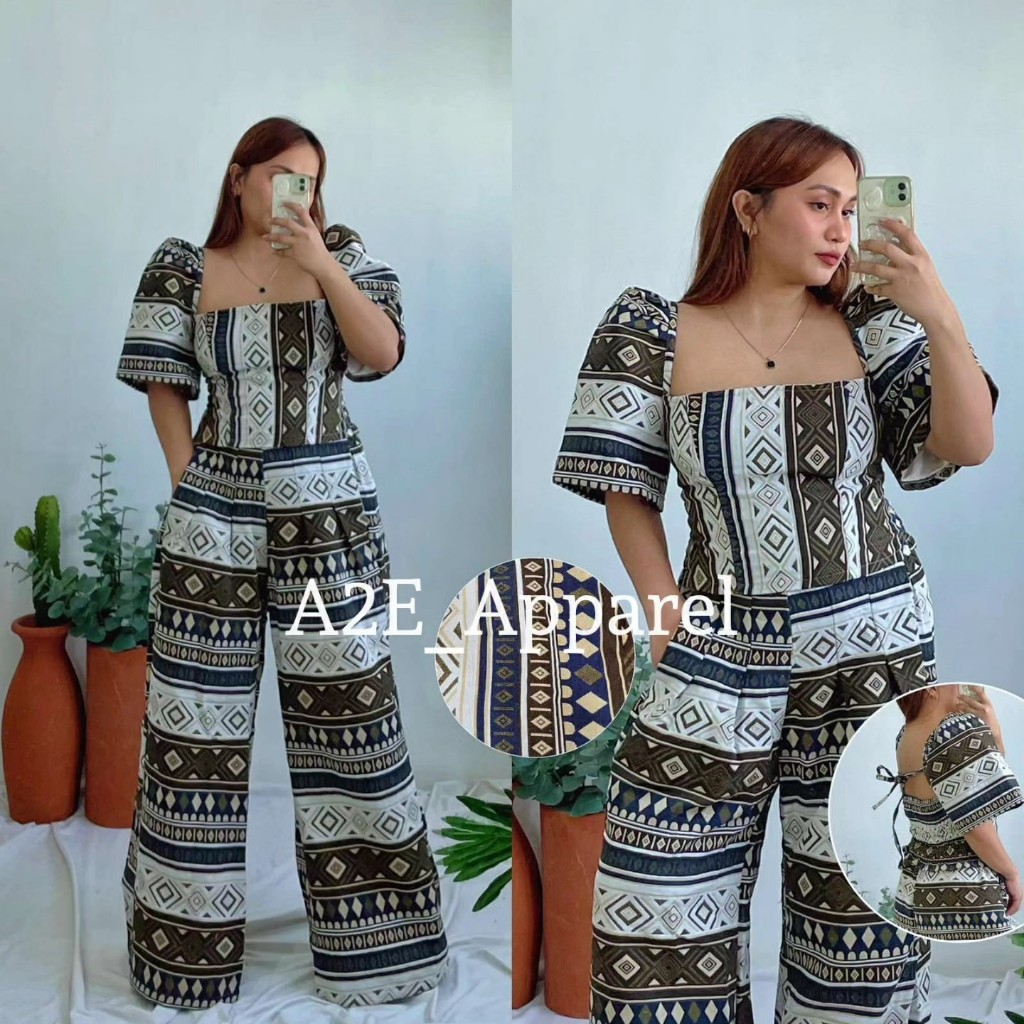 A2E | Jorita Inabel | Modern Filipiniana Terno Coordinates Top with ...