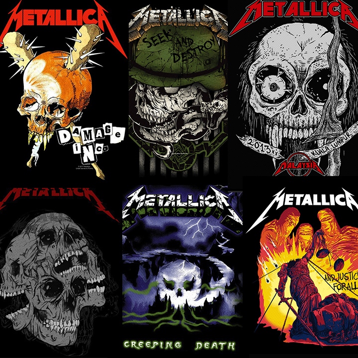 READY TO PRESS - METALLICA Designs V1 - A3 Size(11.5"x16") Transfer ...