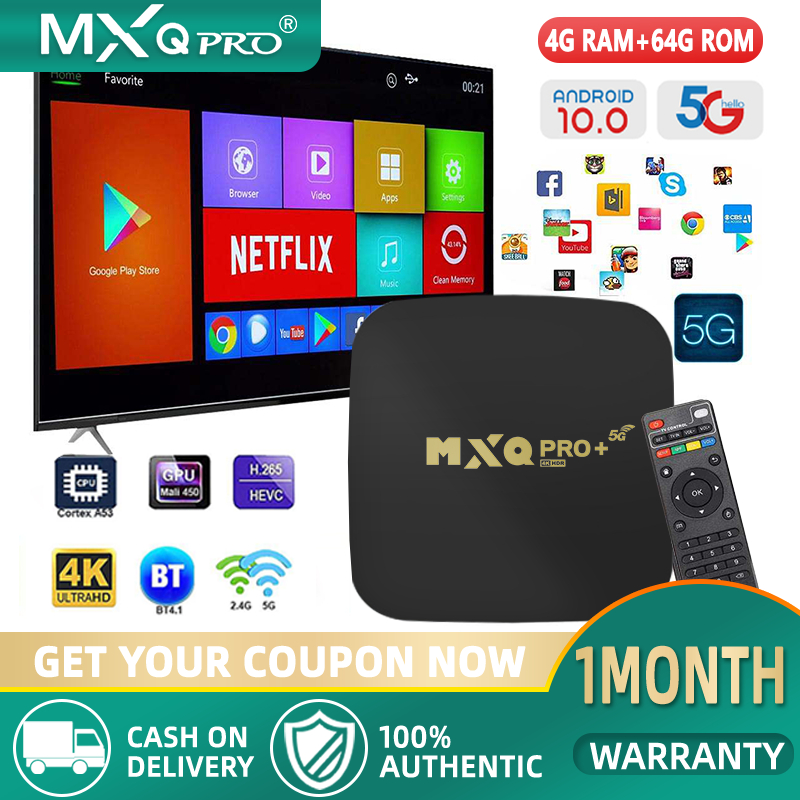 mxq pro tv box 4k 5g 4gb 64gb MXQ PRO+ android smart digibox tv box for ...