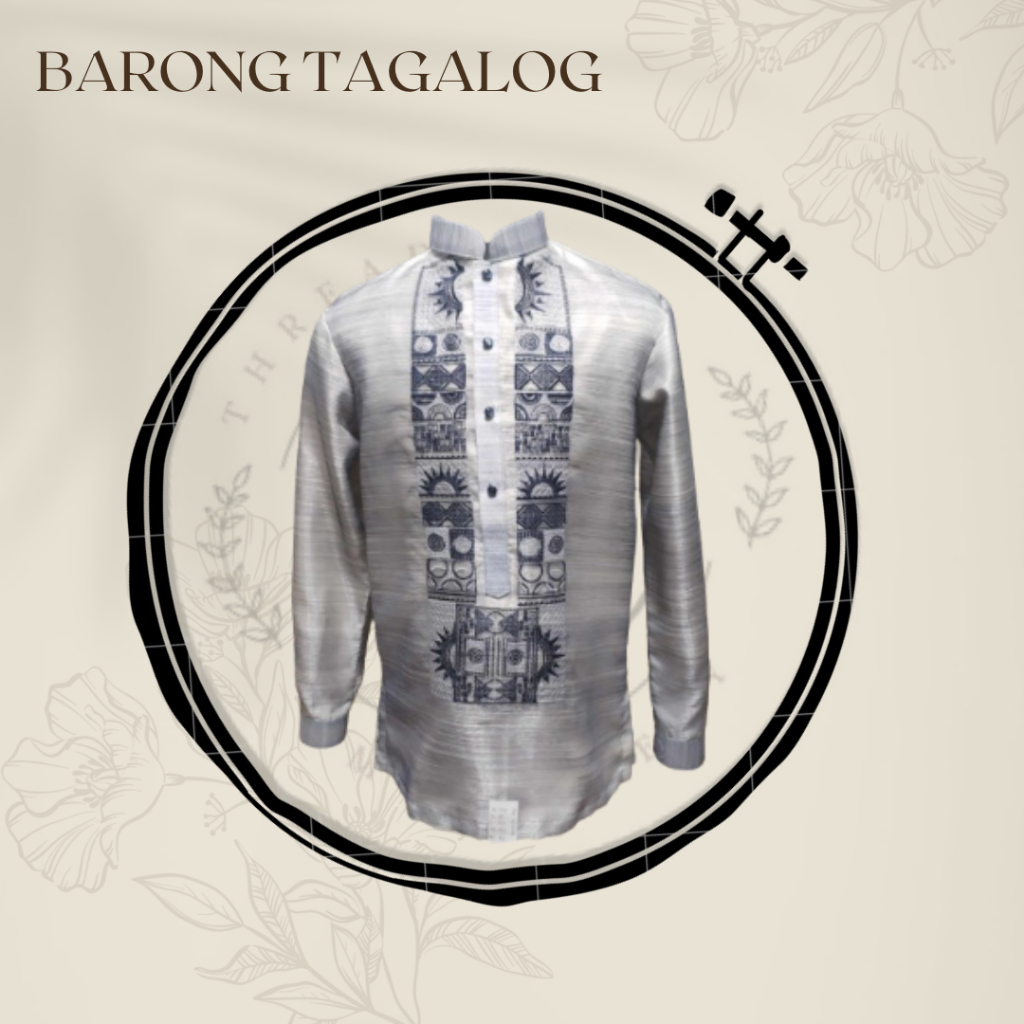 BARONG TAGALOG - EMBROIDERED - ORGANZA WITH LINING | Shopee Philippines